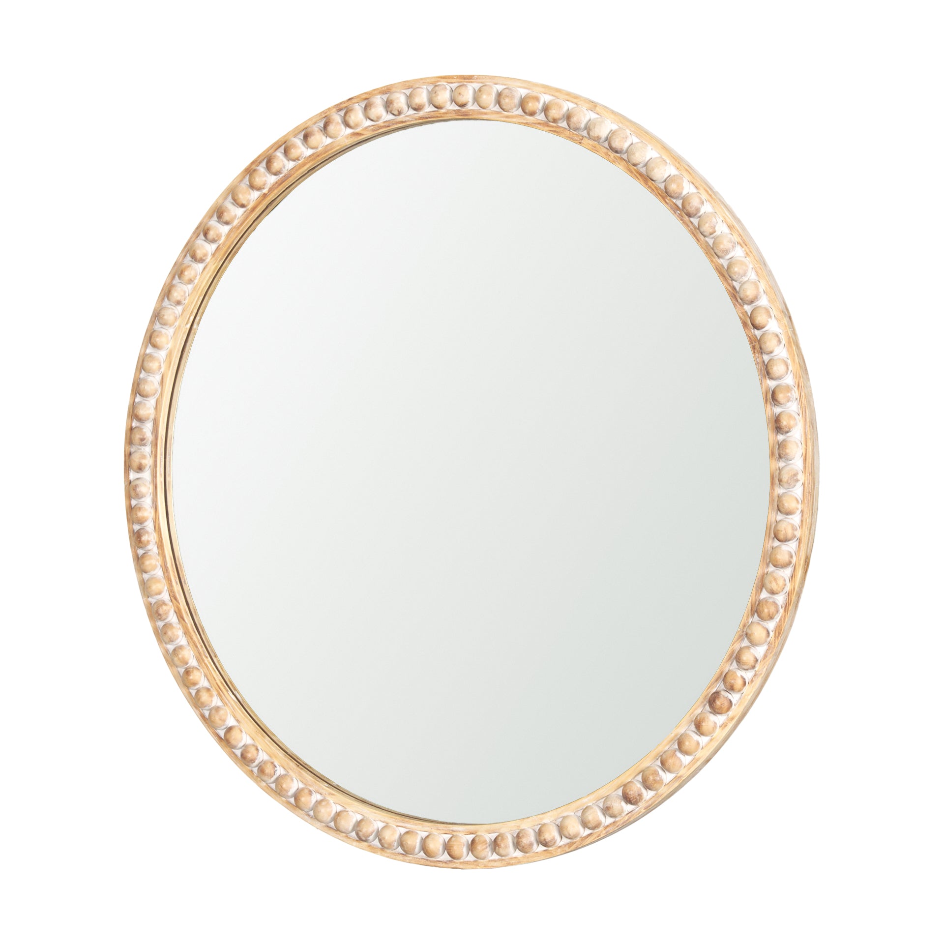Roan Light Brown Wood Beaded Wall Mirror – 209 MAIN